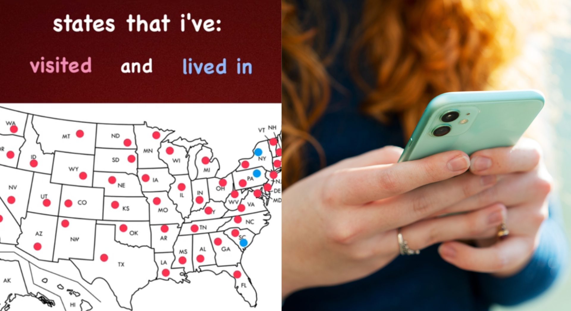 How to do the 'States I've Visited Or Lived In' map trend on Instagram