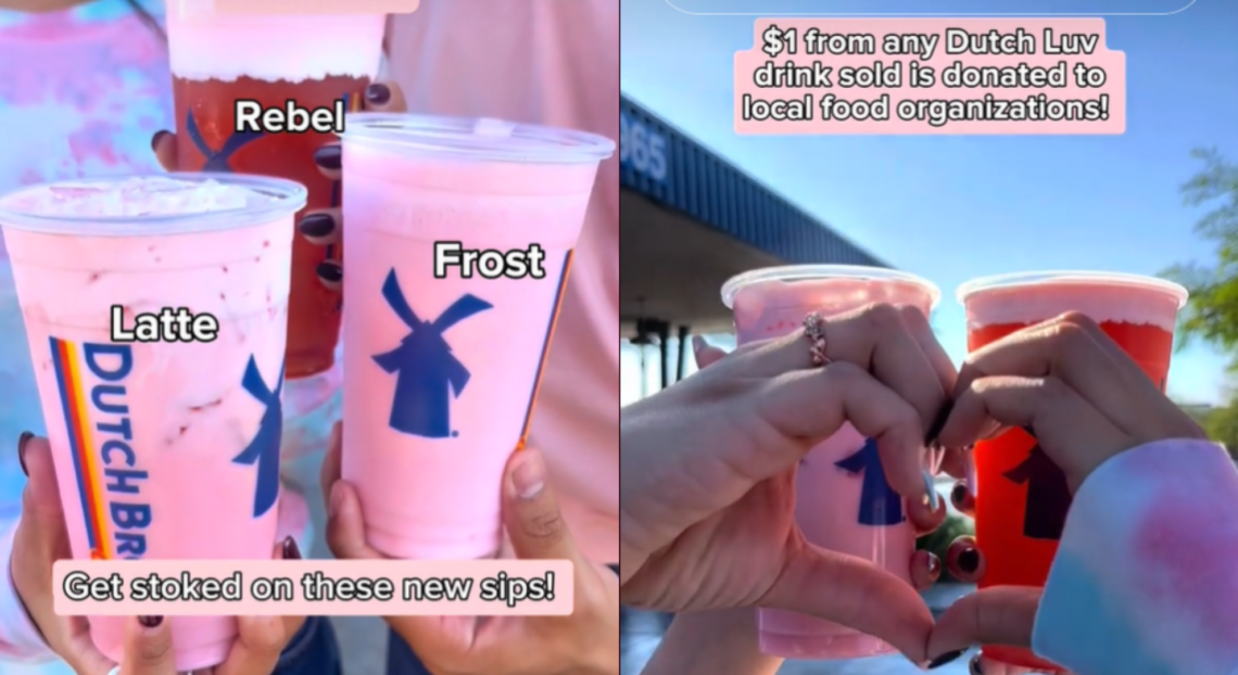 Dutch Bros' Valentine's Day drink Luv Latte with white coffee is met ...