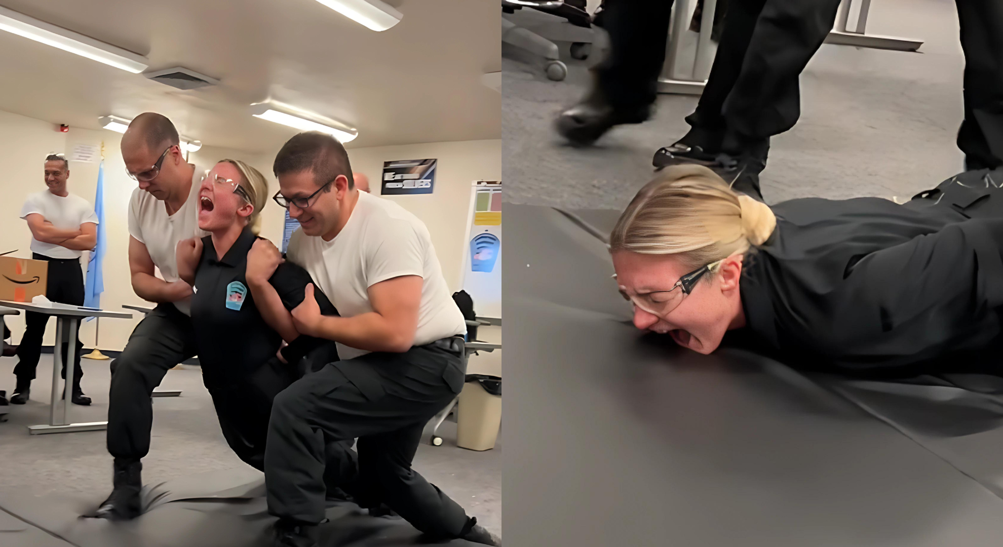 Police recruit screams in agony as she's tasered in painful training ...