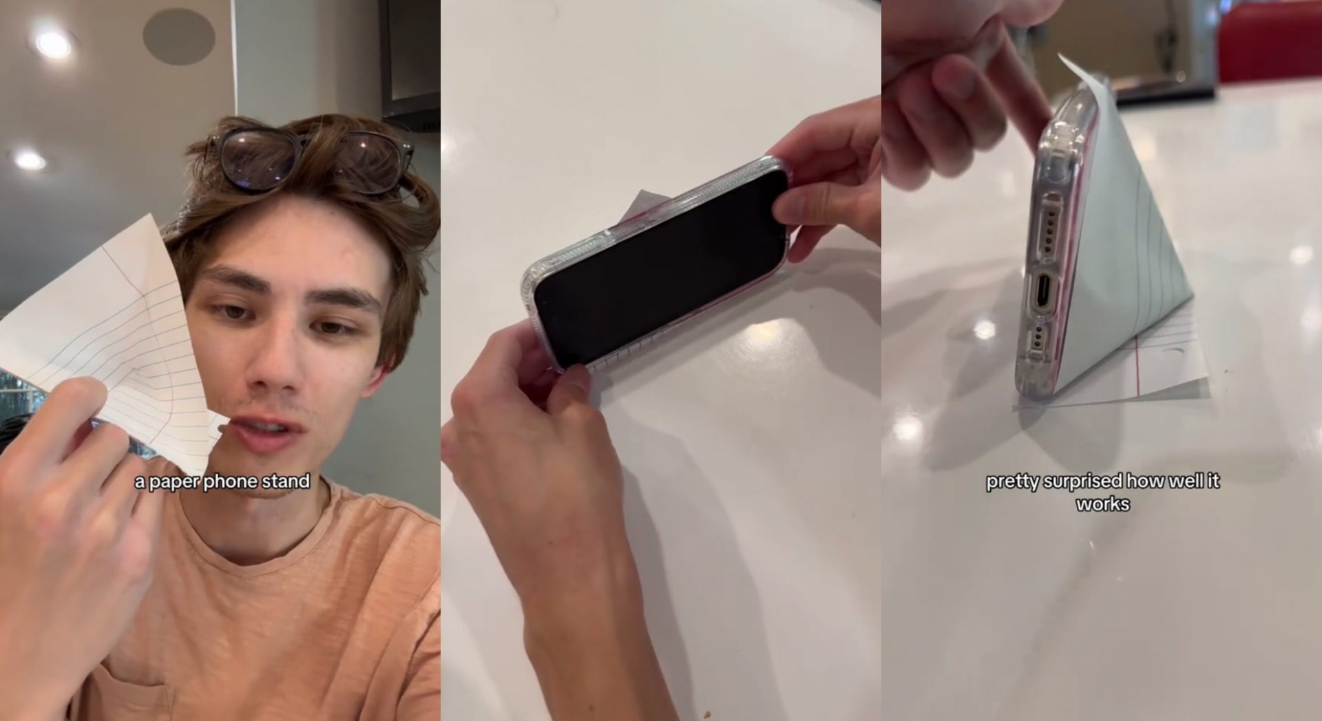 Easy hack to make a phone stand out of paper will come in handy one day