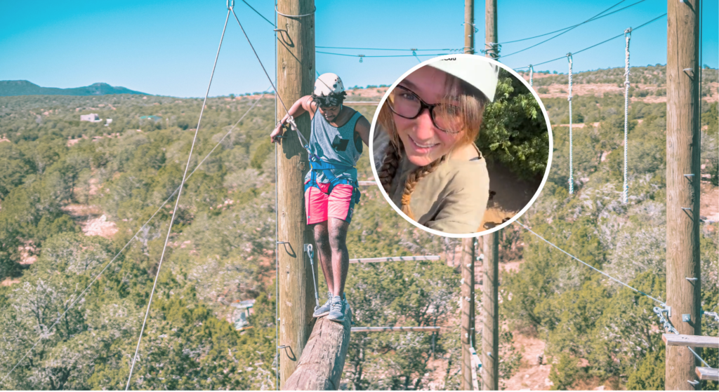 Woman captures moment she plunges from extreme height on obstacle ...
