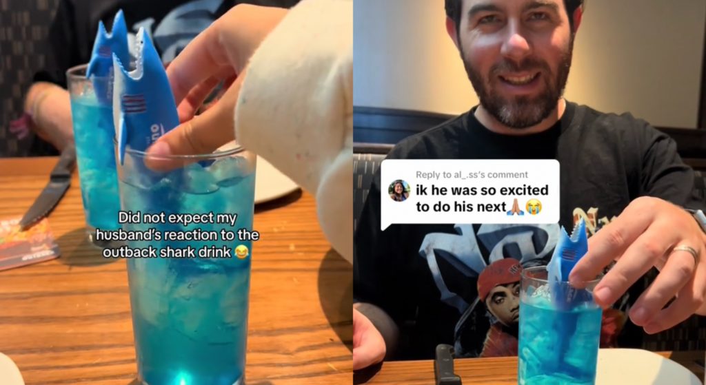 Husband's reaction to Outback Steakhouse's 'shark attack' cocktail is ...