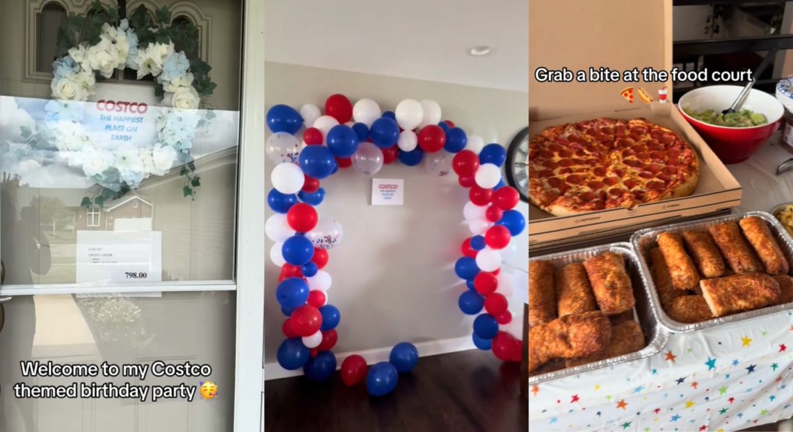 Woman throws Costco-themed birthday party complete with balloon arch ...