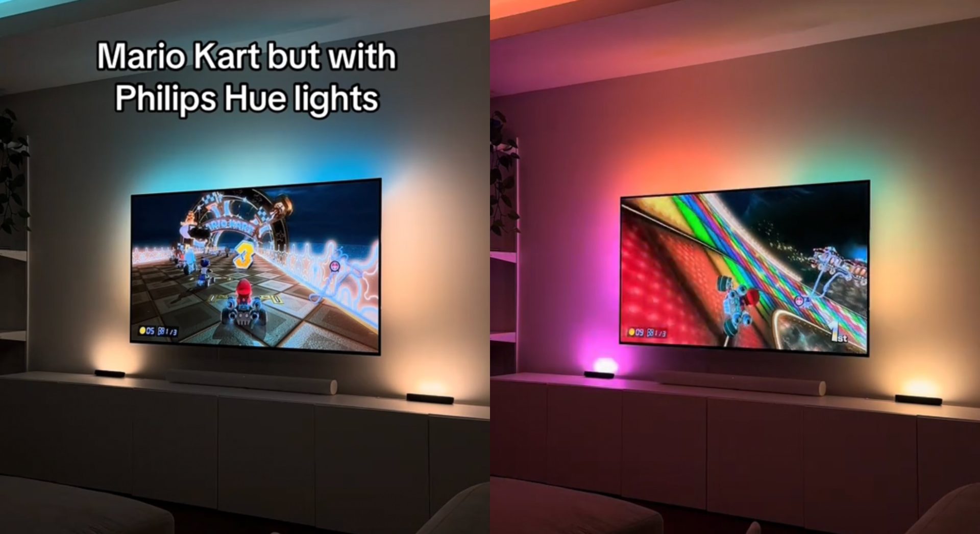 Video of man playing Mario Kart with Philips Hue lights is 'so cool'