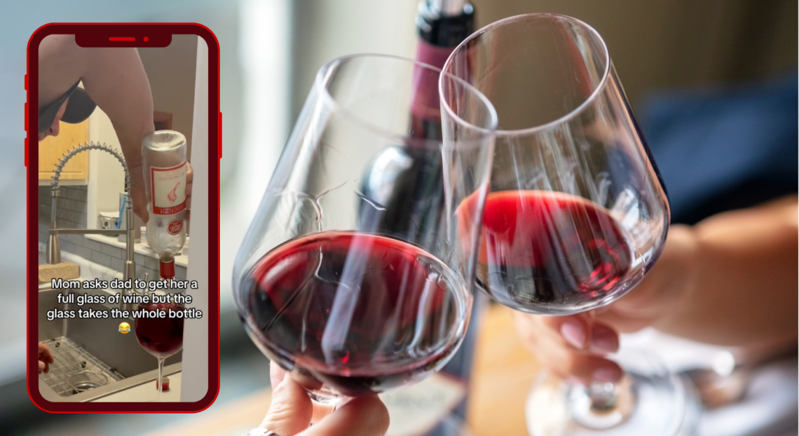 Dad shook by reality of what a ‘full glass of wine’ really looks like ...