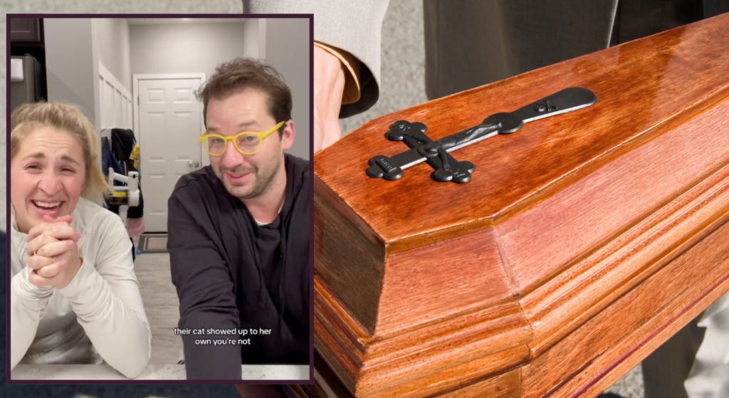 Parents can’t stop laughing as pet cat turns up to it’s own funeral